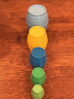 VTG Stacking Nesting Barrel 5 Plastic Childs Activity Educational Toy ...
