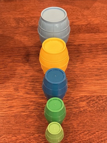 VTG Stacking Nesting Barrel 5 Plastic Childs Activity Educational Toy ...