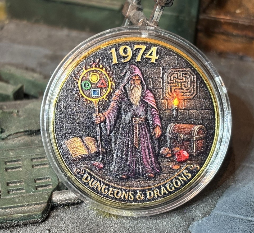 Dungeons and Dragons 50th Anniversary Gold Tone Collectible Coin 1974 ...