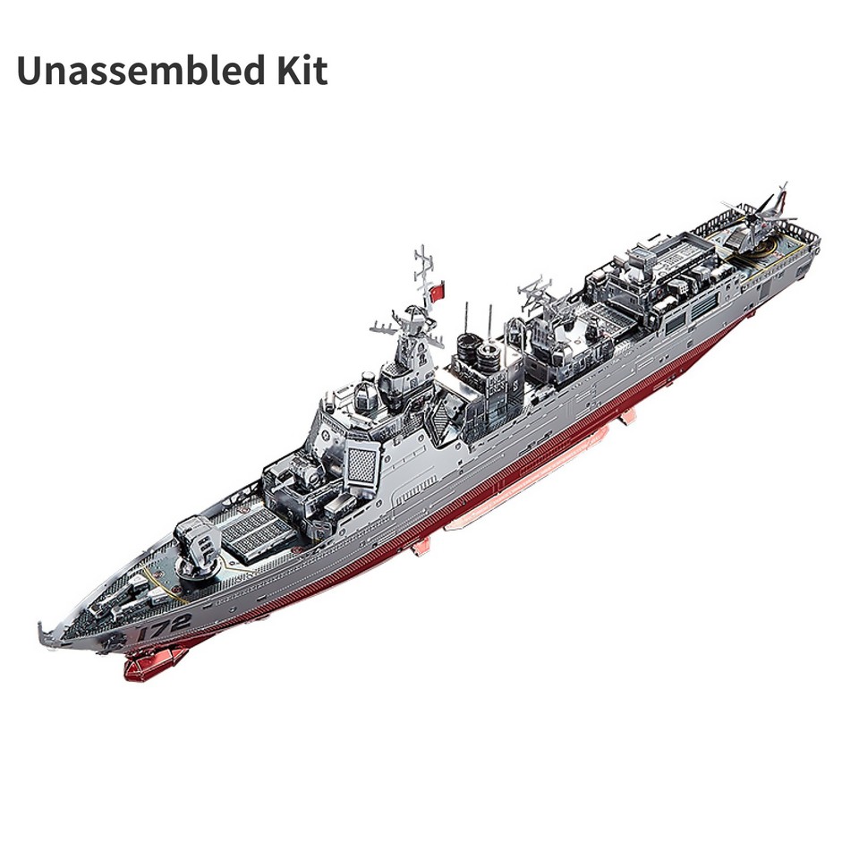 1:1000 3D Metal 052D Destroyer Ship Model Unassembled Kit DIY Boat ...