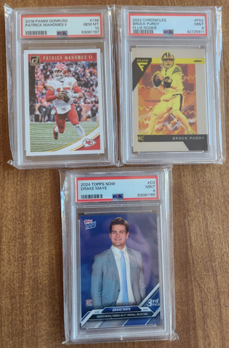 PATRICK MAHOMES II PSA 10, BROCK PURDY RC PSA 9, DRAKE MAYE RC PSA 9 | eBay