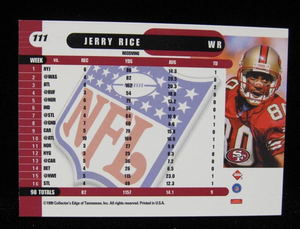 1999 Jerry Rice San Francisco 49ers "Supreme" Edge #111 | eBay