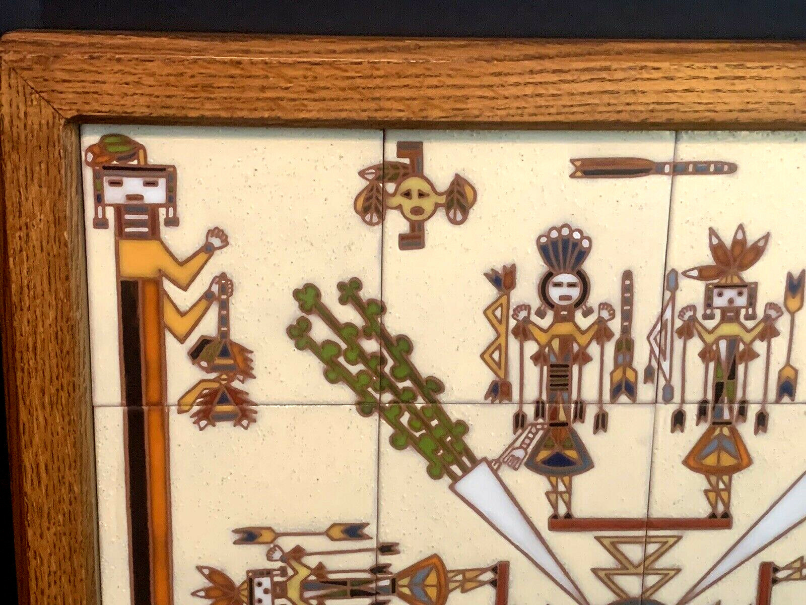 Jennifer Roche Hand Painted Southwest Ceramic Tile Hopi Indian Imagery ...