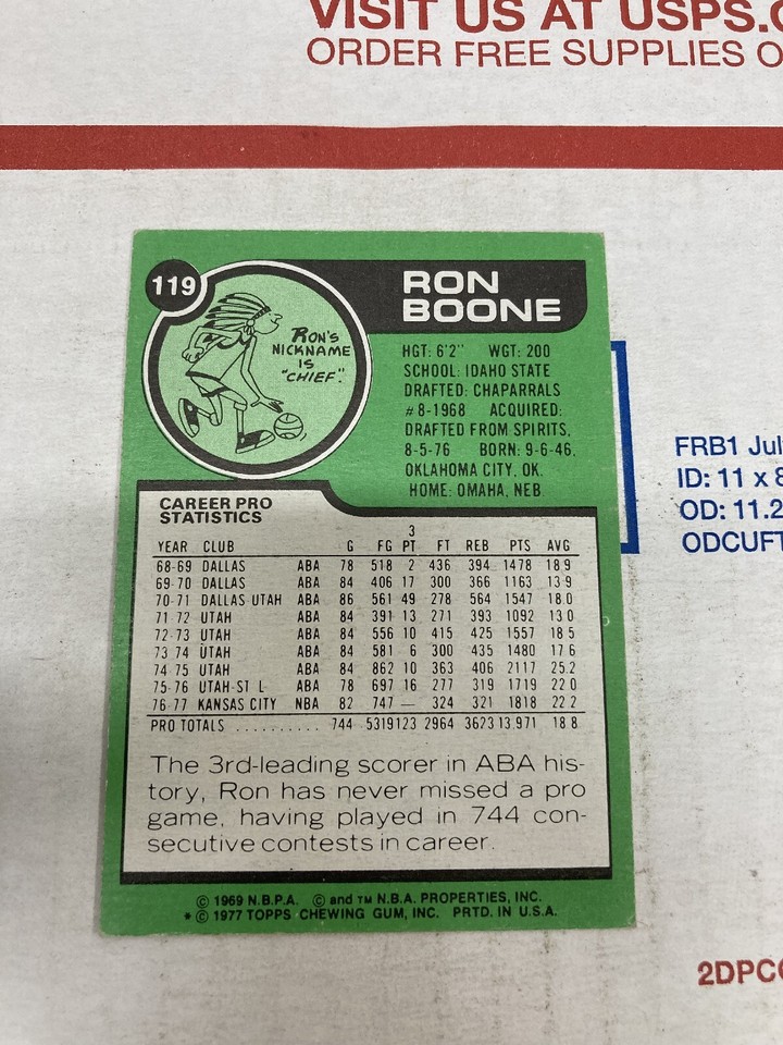 1977-78 Topps Basketball Ron Boone #119 Kansas City Kings | eBay