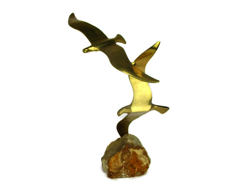 Curtis Jere Bird Sculpture Signed Mid Century Modern "Birds In Flight"