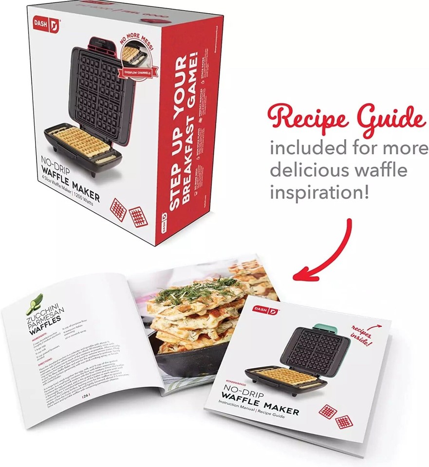 DASH Deluxe No-Mess Waffle Iron Maker Best KETO CHAFFLE Maker 1200W ...
