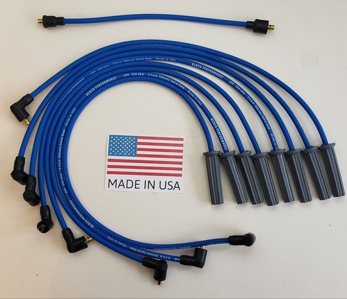 FORD 351C 351M 400 429 460 8.5mm BLUE SPARK PLUG WIRES For Points Cap ...