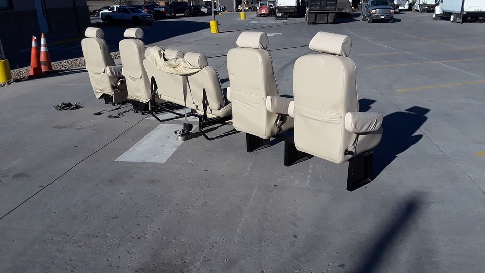 MERCEDES BENZ SPRINTER PASSENGER VAN 2ND & 3RD & 4RD ROW SEAT SET BEIGE ...