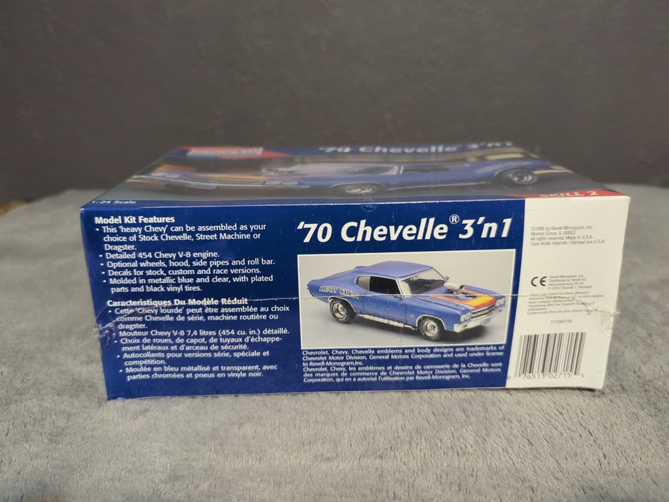 Revell Monogram’70 Chevelle 3'n 1 Heavy Chevy 1:24 Factory Sealed!...T ...