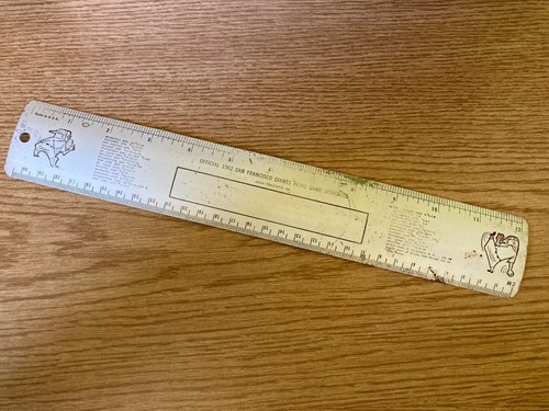 1962 San Francisco Giants Home Game Schedule Ruler | eBay