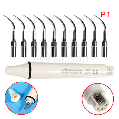 Ultrasonic Piezon Scaler Handpiece fit EMS & 10 pcs Scaler Perio Tips ...