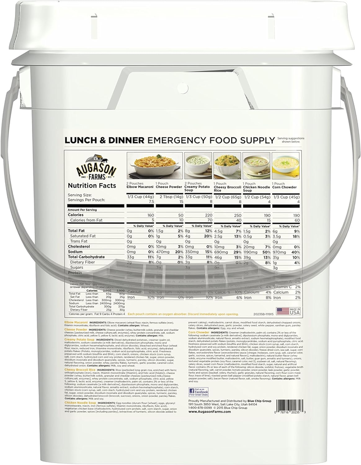 Emergency Food Survival Supply Prepper Storage Bucket MRE 30 DAY ...