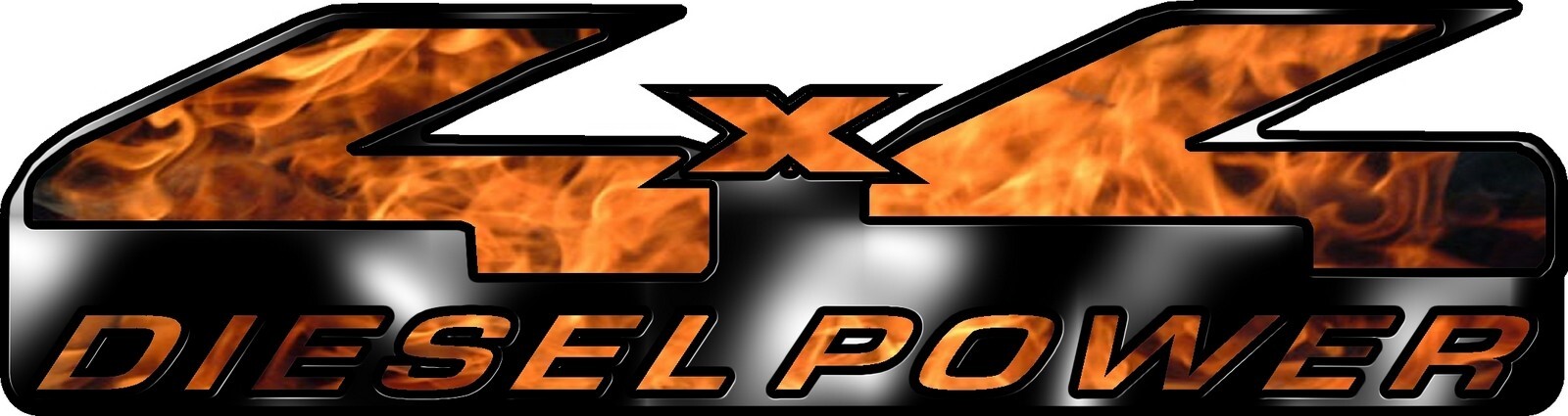 FORD CHROME FLAME 4x4 DIESEL POWER Decals #32. FREE SHIPPING | eBay