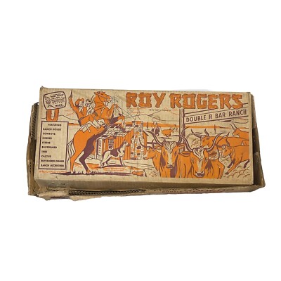 Marx Roy Rogers Double R Bar Ranch Play Set 1950's - Rare BOX ONLY READ ...