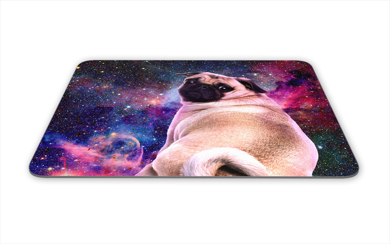 Space Pug Dog Rectangle Mouse Mat - Funny Animals Galaxy Computer Gift ...