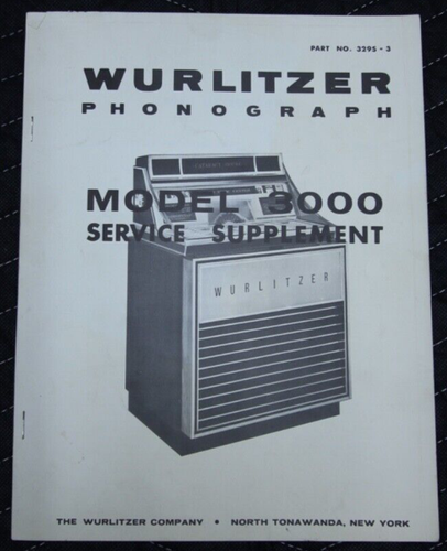 Wurlitzer Model 3000 Service Suppliment Manual | eBay