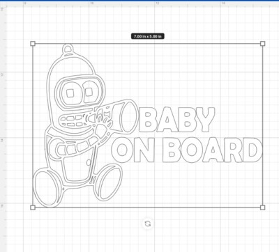 Baby Bender on Board Vinyl Car Sticker Futurama 6.5x9" | White | Matte ...
