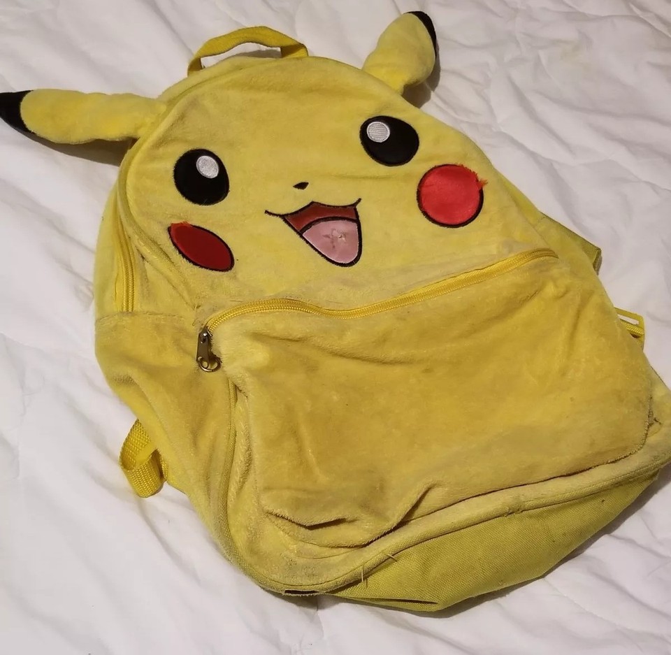 Nintendo Pokemon Lg 16" Pikachu Character Book Bag Backpack Plush ...