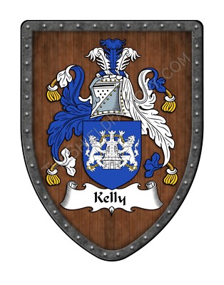 Kelly Coat of Arms Custom Family Crest , Hanging Wall Shield SH503P-DG ...