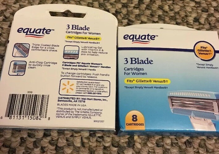 NEW Lot Of 2 Equate 3 Blade Razor Fits Gillette Venus 8 Count | eBay
