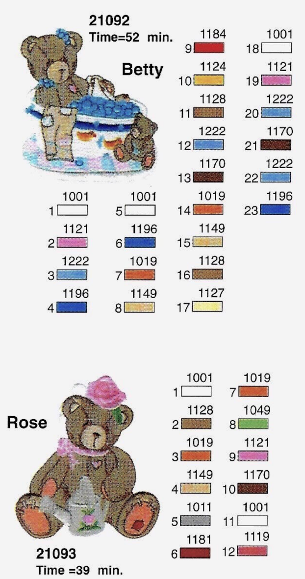CHERISHED TEDDIES COL. 1 Embroidery Card - Brother, Baby Lock, Bern ...