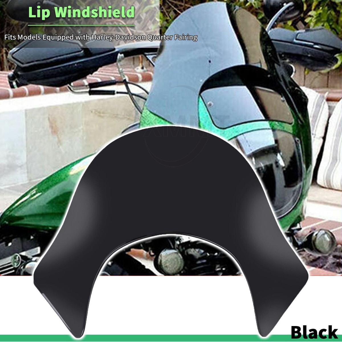 Harley Dyna Quarter Fairing Windshield Extension Vivid Black Softail