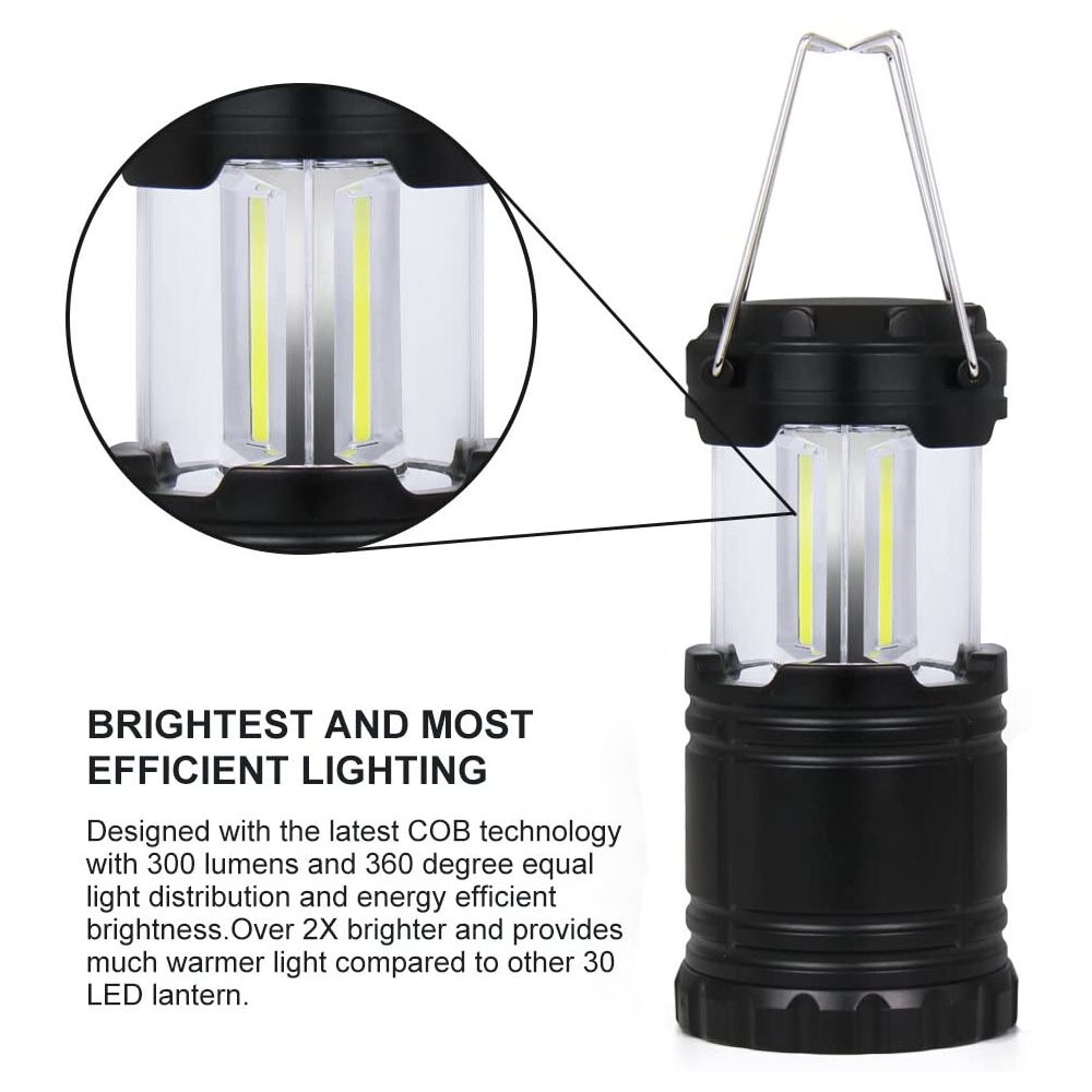 Portable Camping Hurricane COB LED Collapsible Lantern Work Light Lamp ...