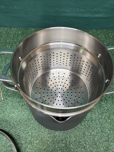 Calphalon USA Anodized 8 Qt Stock Pot 808 W/ Lid & Strainer (OKEB-02 ...