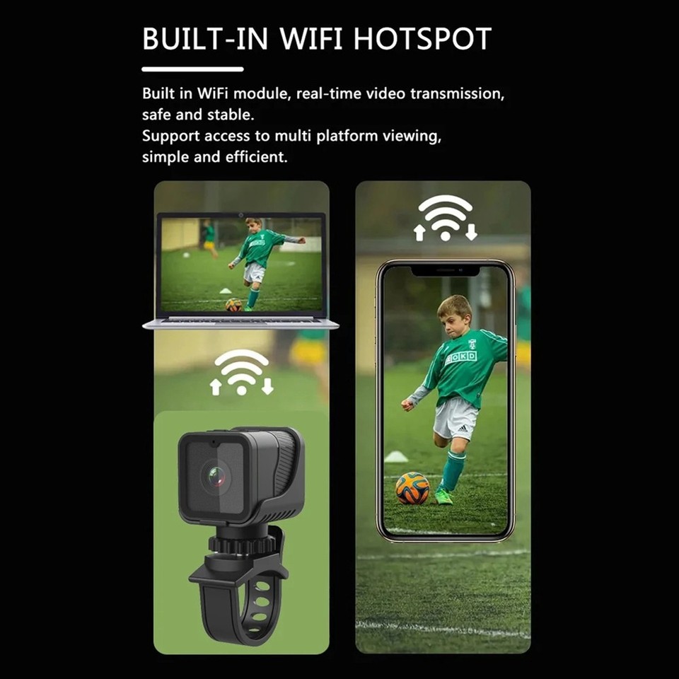 2X(1080P WiFi Sports Camera with Hotspot Portable Camera Motorcycle ...