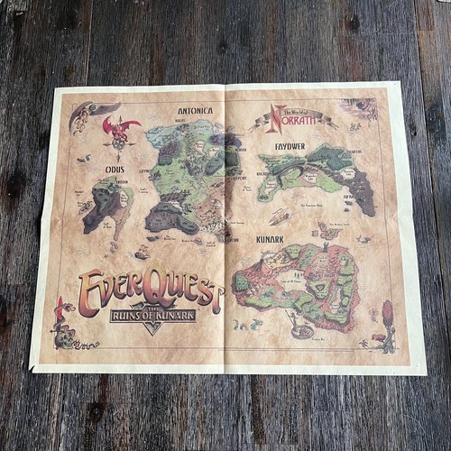 Everquest The Ruins of Kunark Fold Out Map World of Norrath Paper Video ...