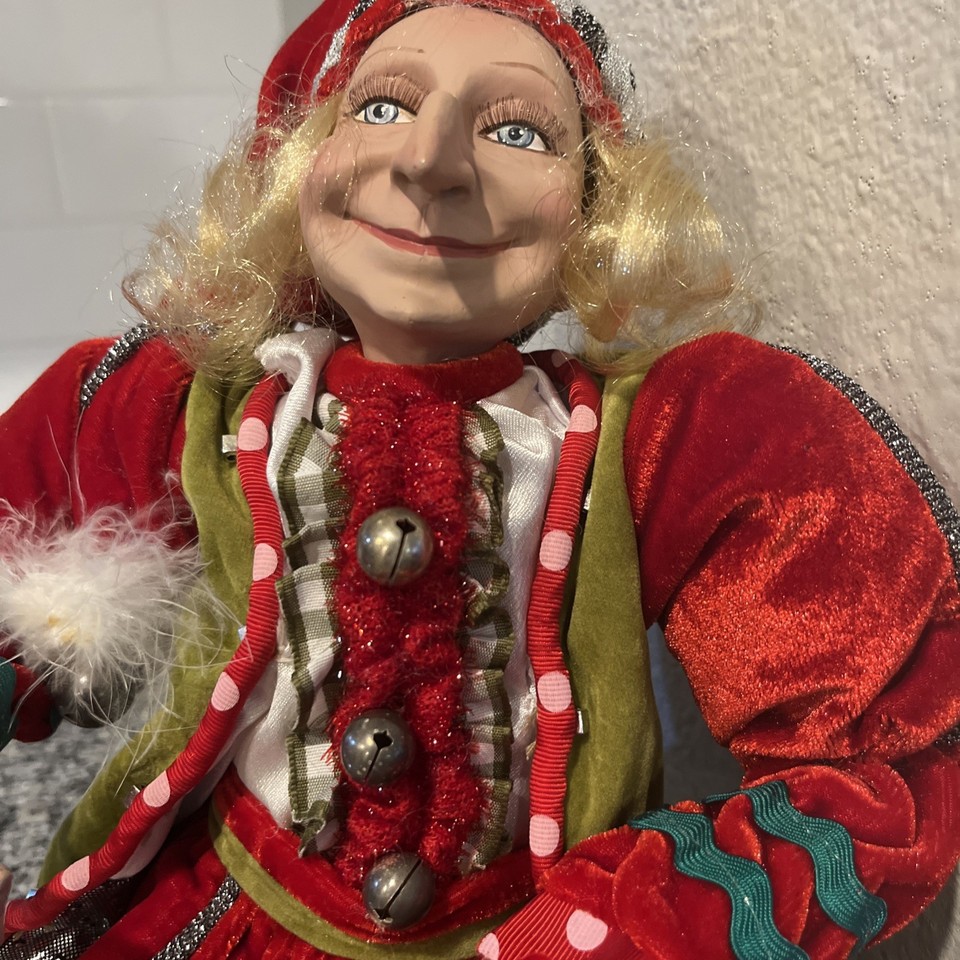 Poseable Christmas Forest Elf Richly decorated Gold,Green, Red Velvet ...