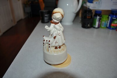 Vintage Little Girl With Sheep Music Box Figurine Statue, Price Product ...