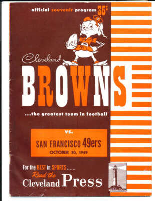 10/30 1949 San Francisco 49ers vs Cleveland Indians AAFC football ...