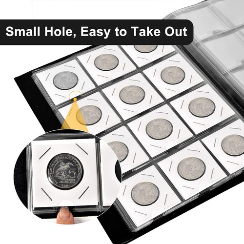 120 Pockets Coin Flip Holder Albums 2.2X2.2 In Coin Storage Books for ...