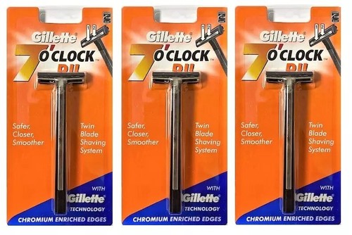 Gillette 7 O'Clock Trac II Razor Handle Clean Shaving For Men Pack of 3 ...