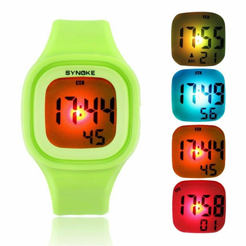 Men Women Digital Sports Watches LED Electron Waterproof Luminous ...