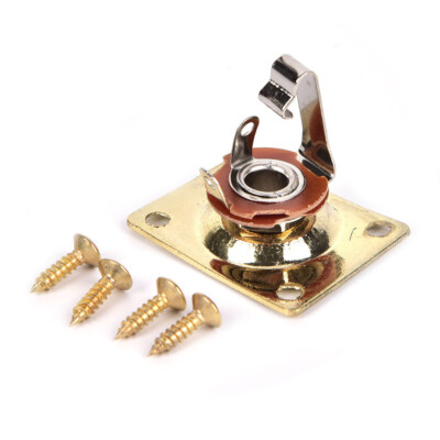 Focsone Gold Electric Guitar Output Jack Plate Rectangle Socket for ...
