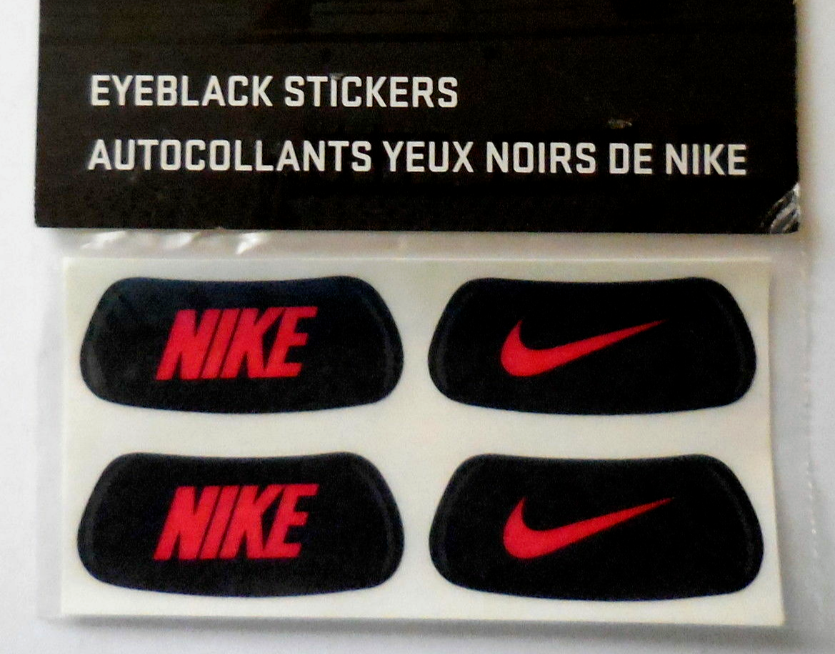 Nike Eye Black Stickers Set of 4 Pairs One Size Football Baseball White ...