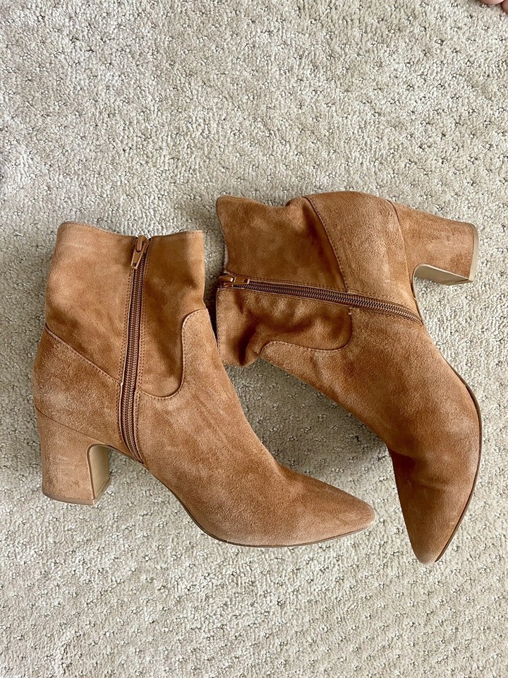 CHINESE LAUNDRY Kristin Cavallari Women’s Rusty Red/Brn Suede 3” Boots ...