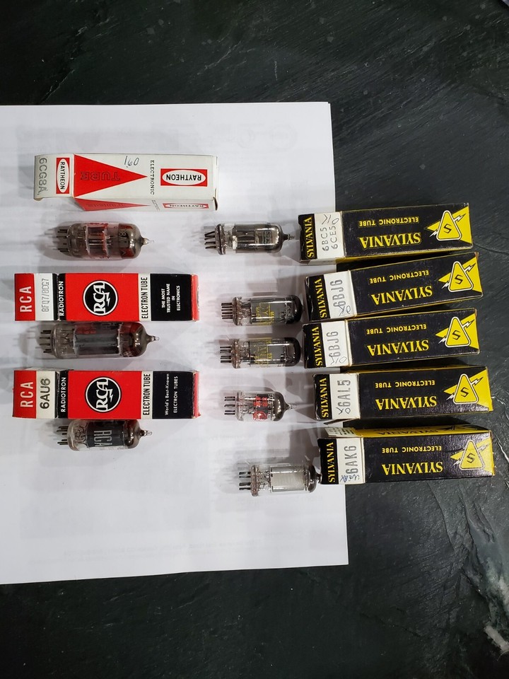 NOS SYLVANIA RCA ELECTRONIC TUBE LOT 8 PC 6AK6 6AL5 6BC5 6BJ6 6CG8A ...
