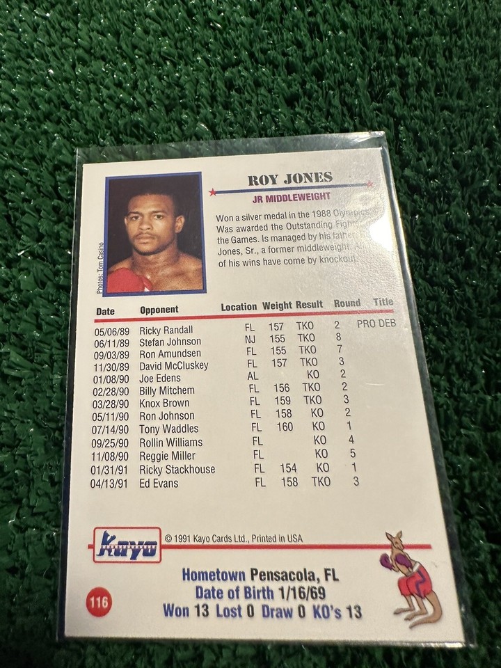 1991 Kayo ROY JONES #116 JR Middleweight Rookie Card RC Boxing Card | eBay