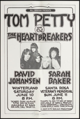 Tom Petty June 1978 Winterland Santa Rosa Bill Graham Poster signed ...