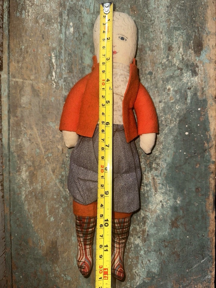 Antique American Cloth Painted Face Boy Rag Doll | eBay