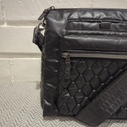 LUG Wander Crossbody Bag Quilted Purse Metallic Black | eBay