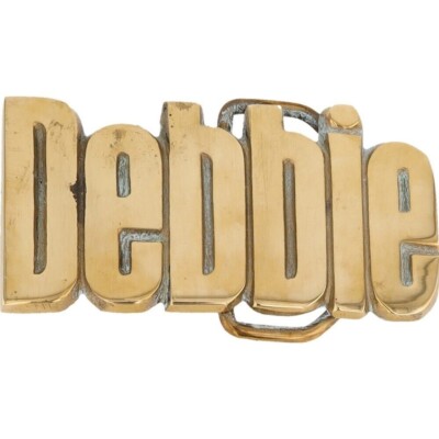New Brass Debbie Deborah Deb Debra Name Tag Hippie 70s NOS Vintage Belt ...