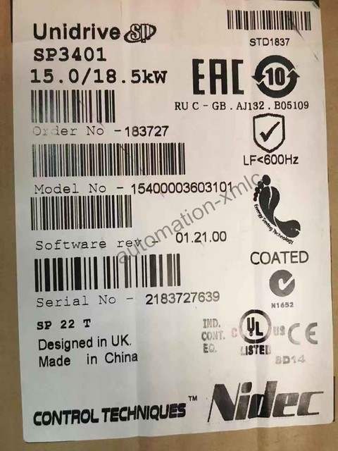 1pc Emerson Unidrive SP3401 Control Techniques 90 Days for sale online ...