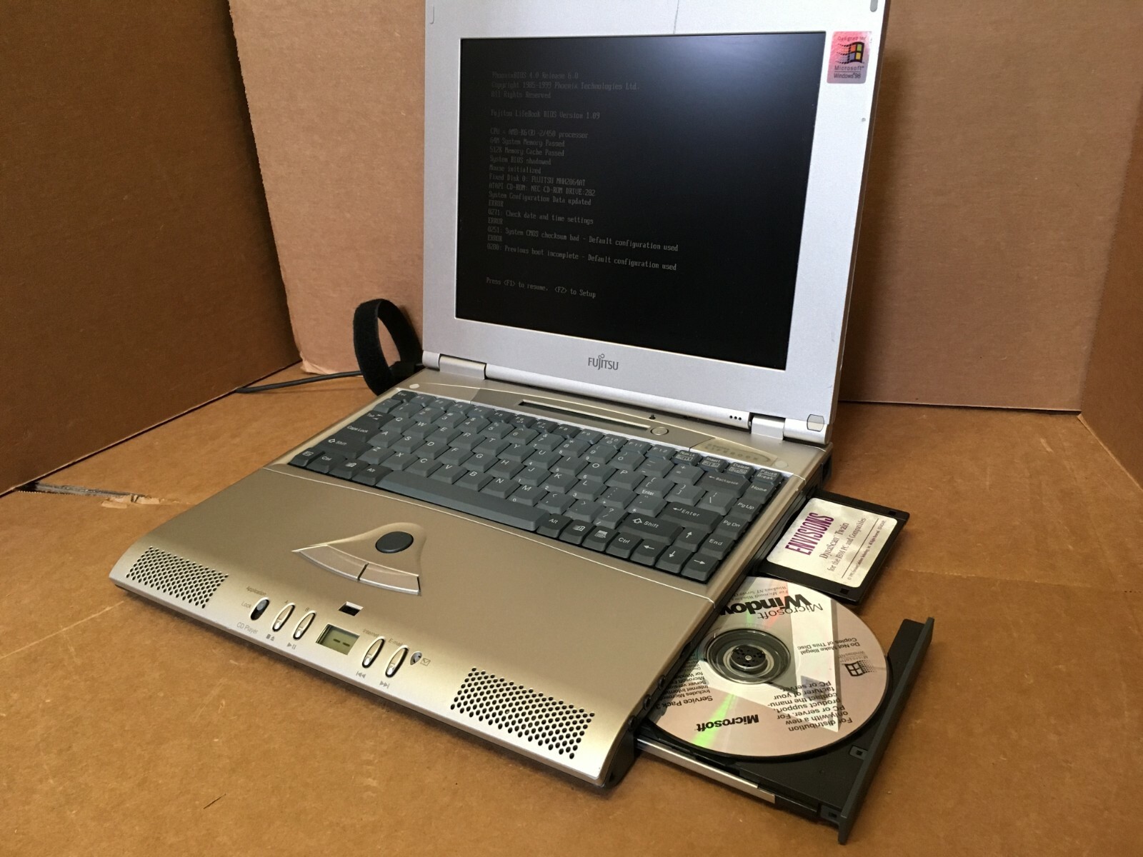 VINTAGE FUJITSU LIFEBOOK CP031883 Windows 98 FPC04020A Laptop CP031883 ...