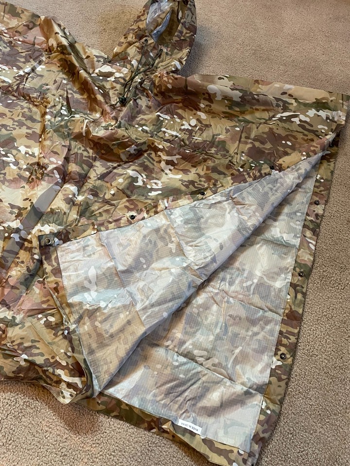 Waterproof Poncho Military Style Multi-Use Rain Poncho OCP Camo New | eBay