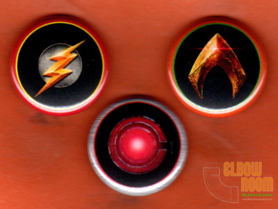 Set of three 1" Justice League pins buttons Flash Aquaman Cyborg | eBay