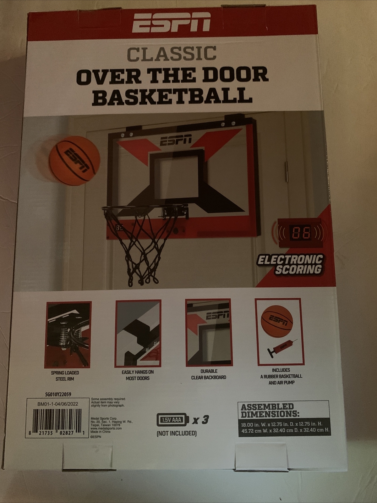 ESPN Classic Over the Door Basketball Game with Electronic Scoring. NEW ...